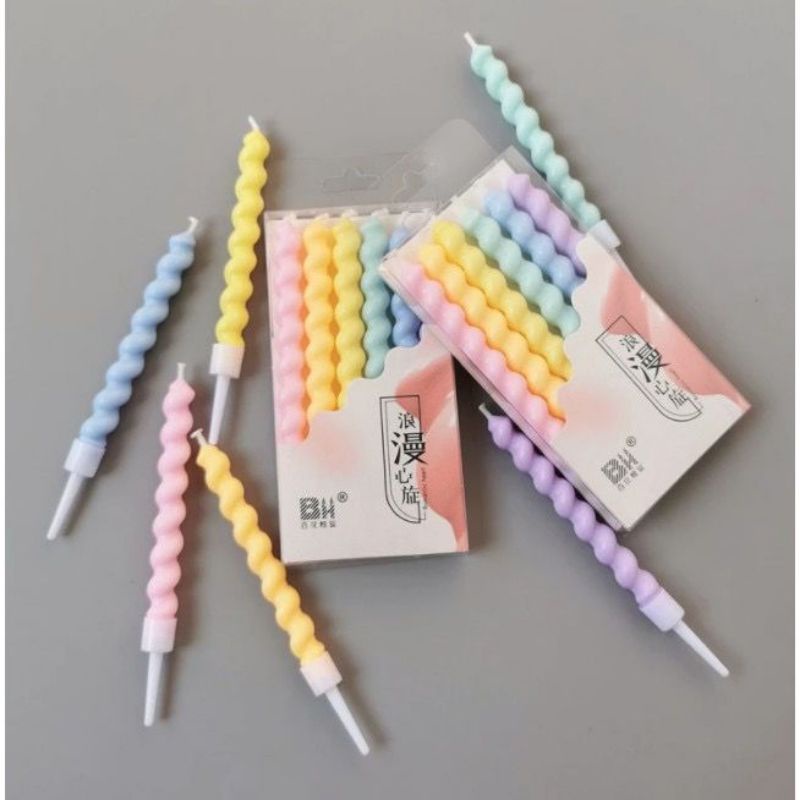 Jual lilin ulang tahun/lilin ulir pastel/lilin korea | Shopee Indonesia