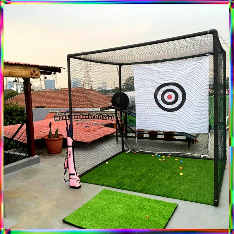 Jual Jaring golf net driving 3x3x3m golf cage net 18 ply latihan golf ...