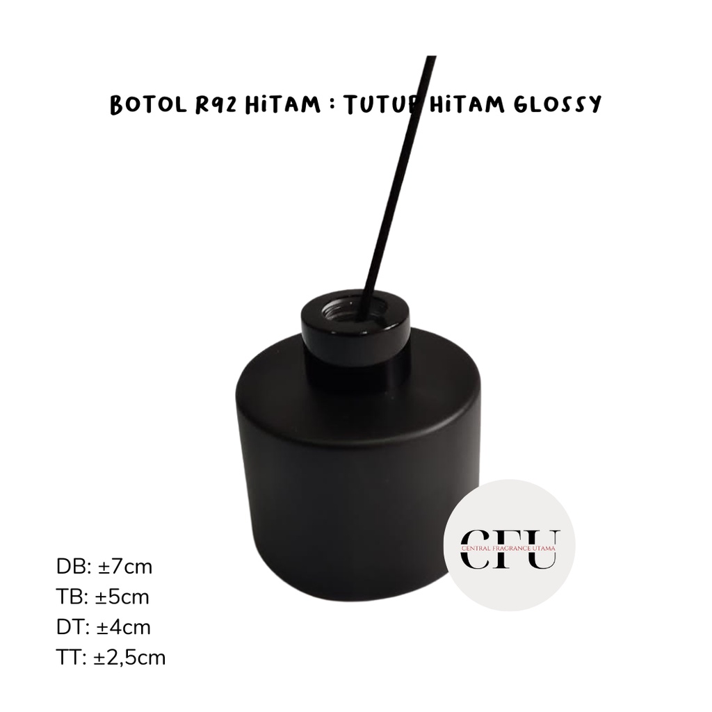 Jual Botol Diffuser 100 ML Tutup Hitam Glossy & Doff (Kode : R92 Hitam ...