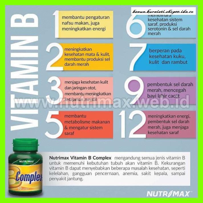 Jual VITAMIN-B- NUTRIMAX B COMPLEX/KOMPLEKS VITAMIN UNTUK KESEHATAN ...