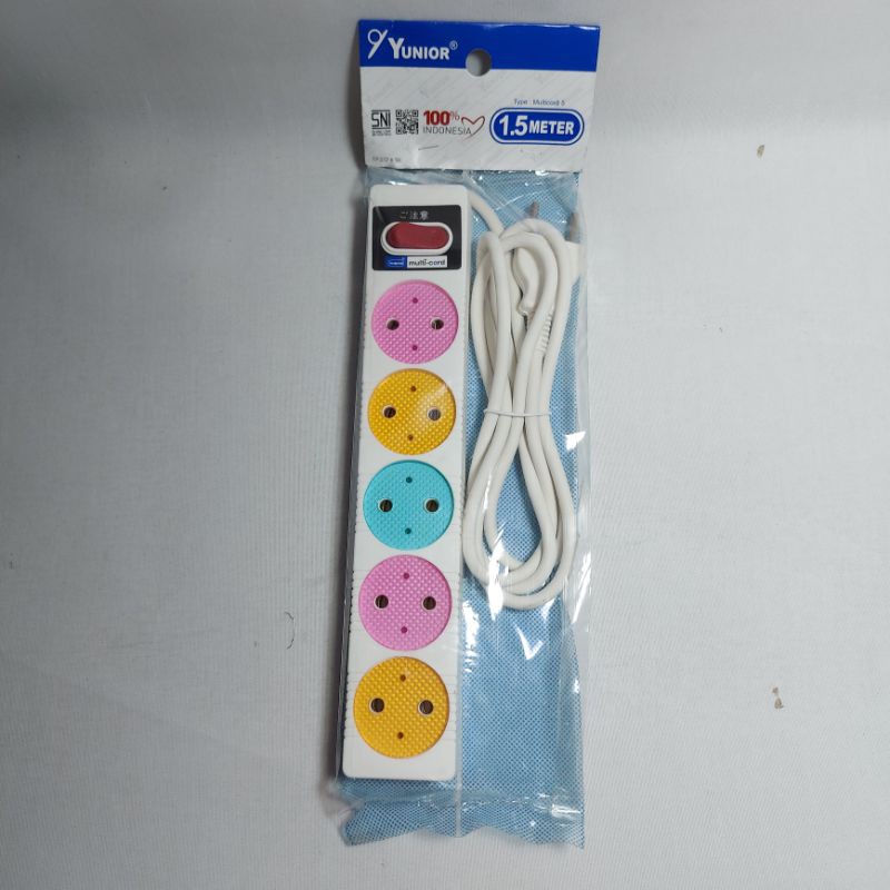 Jual Terminal Stop Kontak 5 Lubang 1,5 Meter + Saklar / Switch Yunior ...