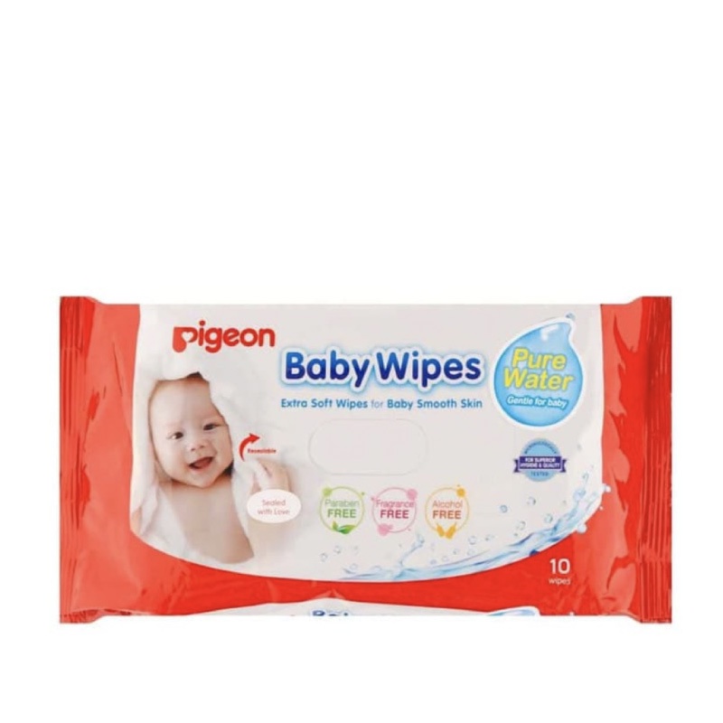Jual Pigeon Tissue Basah Bayi Pure Water 10 sheets | Shopee Indonesia