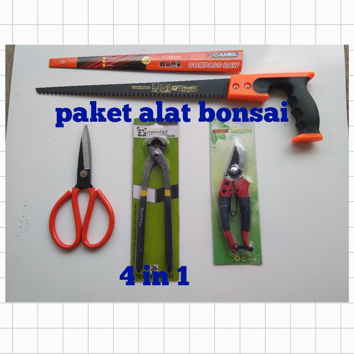 Jual paket alat bonsai 4 in 1 gergaji lancip catut bonsai gunting dahan ...