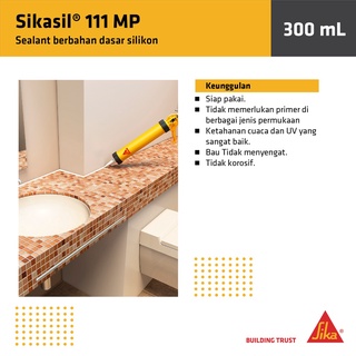 Jual Sika - Sikasil 111 Multi Purpose Sealant Silicone Lem Kaca Netral 300ml | Shopee Indonesia