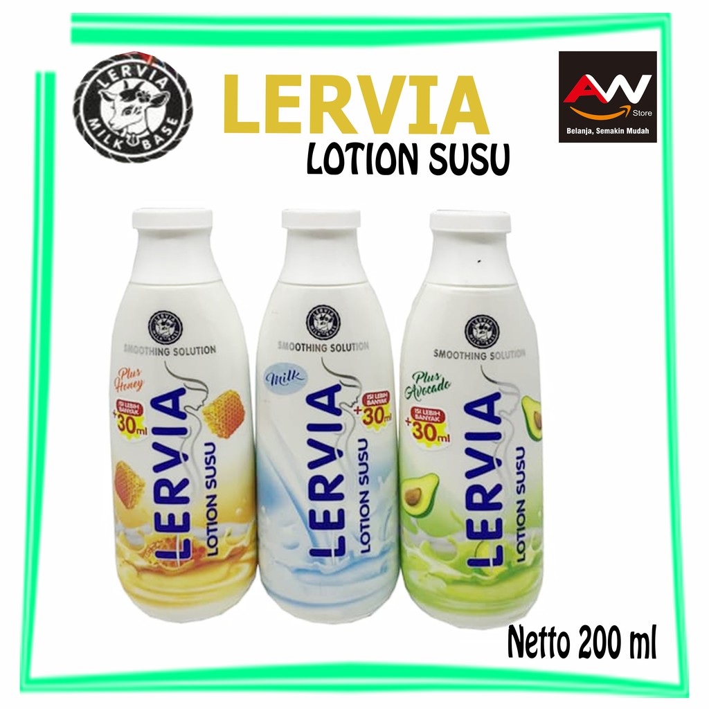 Jual LERVIA HAND BODY LOTION 200ML SUSU Honey Only Milk Avocado ...