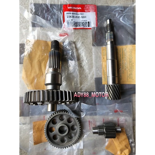 Jual GIGI RASIO / GIGI GARDAN ASSY AS PULLEY + AS RODA BELAKANG ORI ...