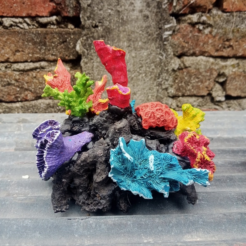 Jual BATU KARANG RANGKAI HIASAN AQUARIUM UKURAN S / ORNAMEN BATU KARANG LAUT ASLI/ RUMAH IKAN ...