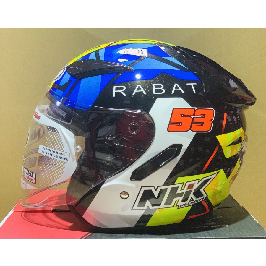 Jual Helm NHK R1 Tito Rabat GP Edition Double Visor Half Face - Helem ...