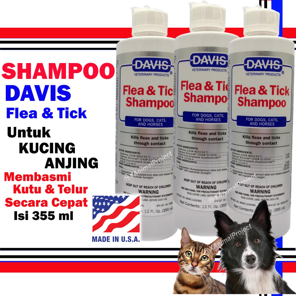 Jual Shampoo Kutu Kucing Anjing Davis Flea & Tick Membasmi Kutu & Telur ...