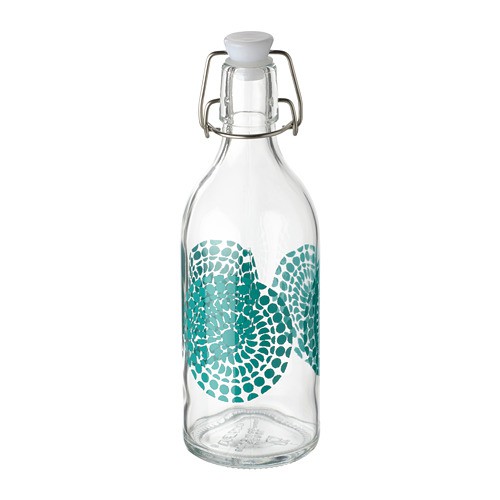 Jual KORKEN IKEA BOTTLE WATER 500ml-BOTOL KACA BENING BERPOLA DENGAN ...