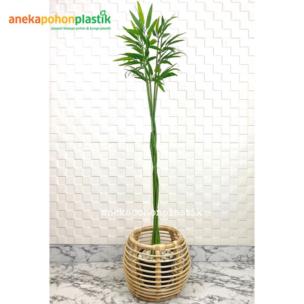 Jual Pohon Artificial Daun Bambu Air Latex Pot Dasar Plastik Cover ...