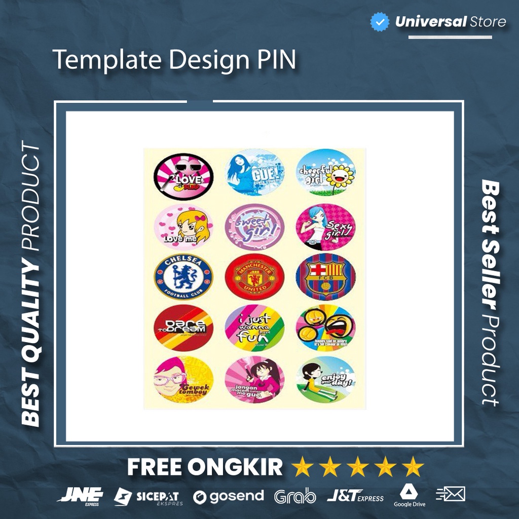 Jual Template Design Foto PIN Segala Kategori Jenis Karakter Format CDR ...