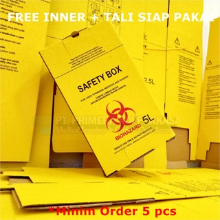 Jual Safety Box 5 Liter Biohazard Medis Inner+Tali Tempat Limbah Medis | Shopee Indonesia