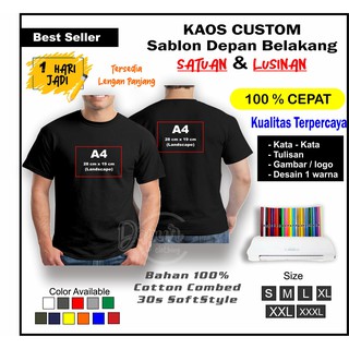 Jual KAOS CUSTOM SABLON SATUAN DEPAN BELAKANG | DESIGN BEBAS BISA FAMILY COUPLE , FULL COLOR ...