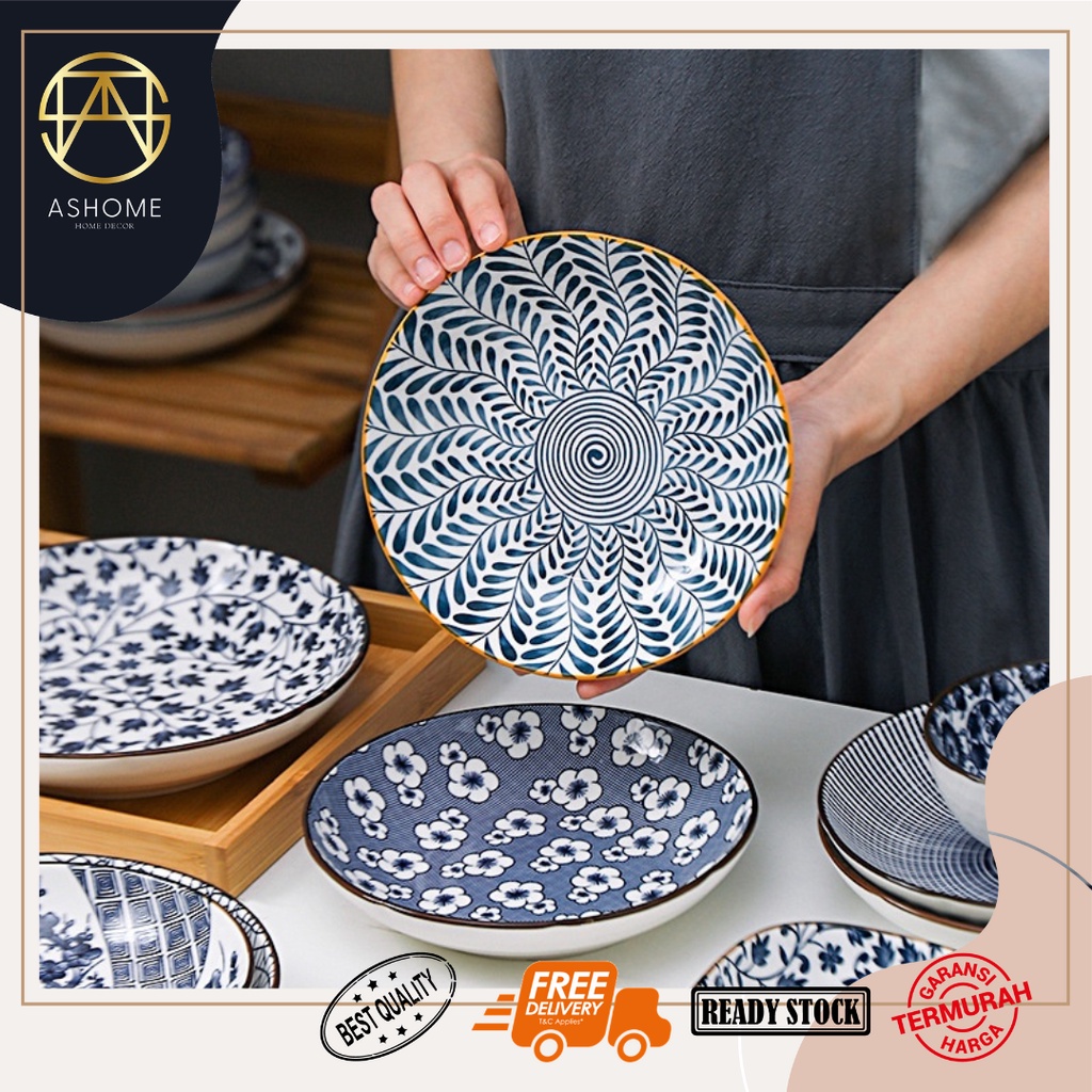 Jual ASHOME Piring Makan Keramik atau Piring Saji Keramik Motif China ...