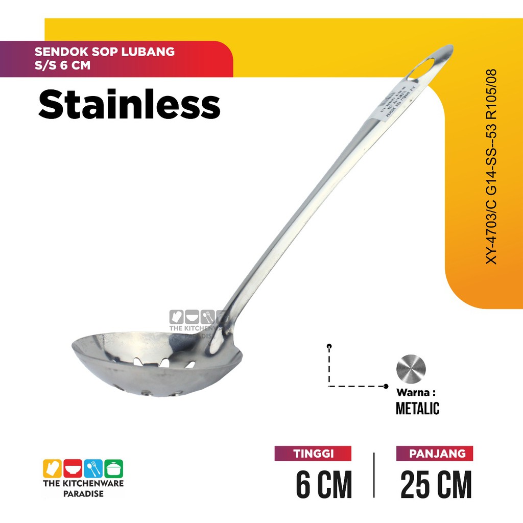 Jual SENDOK SOP DENGAN LUBANG 25CM BAHAN FULL STAINLESS | Shopee Indonesia