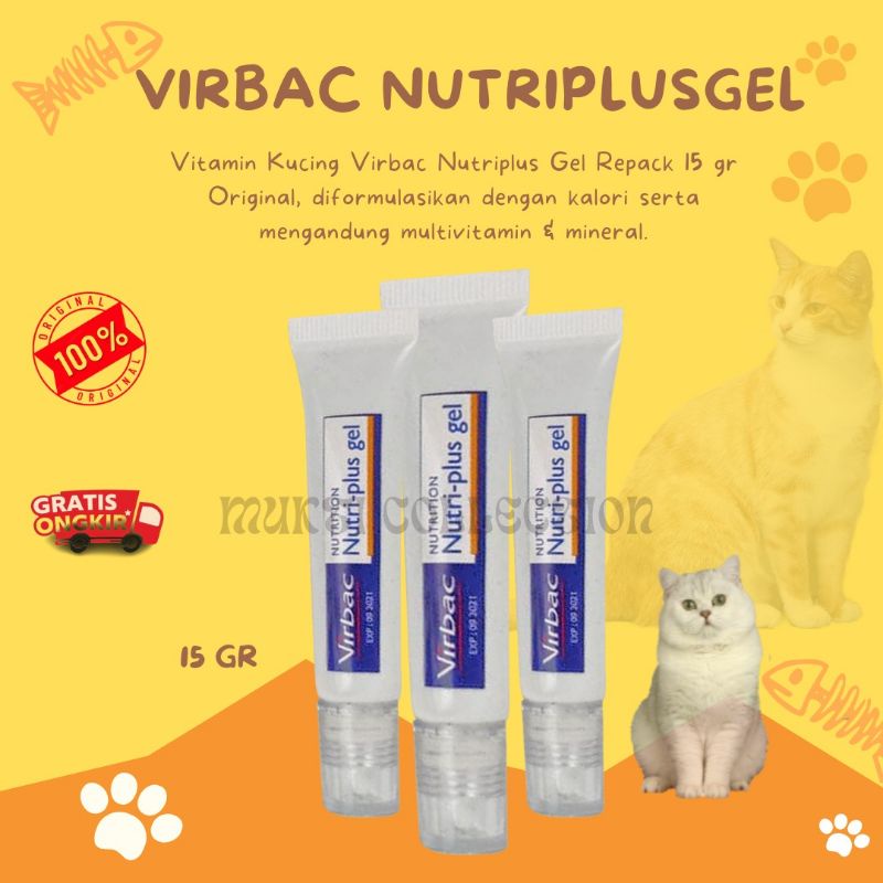 Jual Vitamin Kucing Virbac Nutriplus Gel 15 gram | Shopee Indonesia
