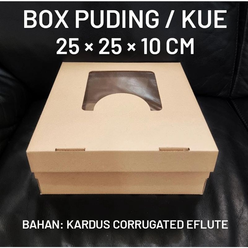Jual BOX KUE 25X25X10 / BOX PUDING / BOX BOLU (MINIMUM ORDER 20 PCS ...