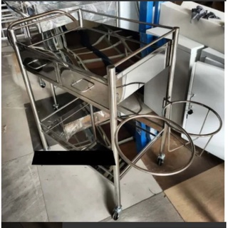 Jual Trolley Dressing 2 Rak + Tiang Infus Stainless Steel - Troli ...