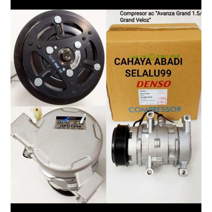 Jual COMPRESOR KOMPRESOR AC AVANZA VELOZ 1.5 1500cc ASLI DENSO | Shopee ...
