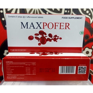 Jual MAXPOFER EFFERVESCENT (BOX 10 TABLET) MEMENUHI KEBUTUHAN ZAT BESI ...