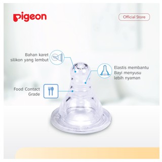 Jual Pigeon Dot Bayi Peristaltic Nipple Slim Neck Isi 3 Size M Niple ...