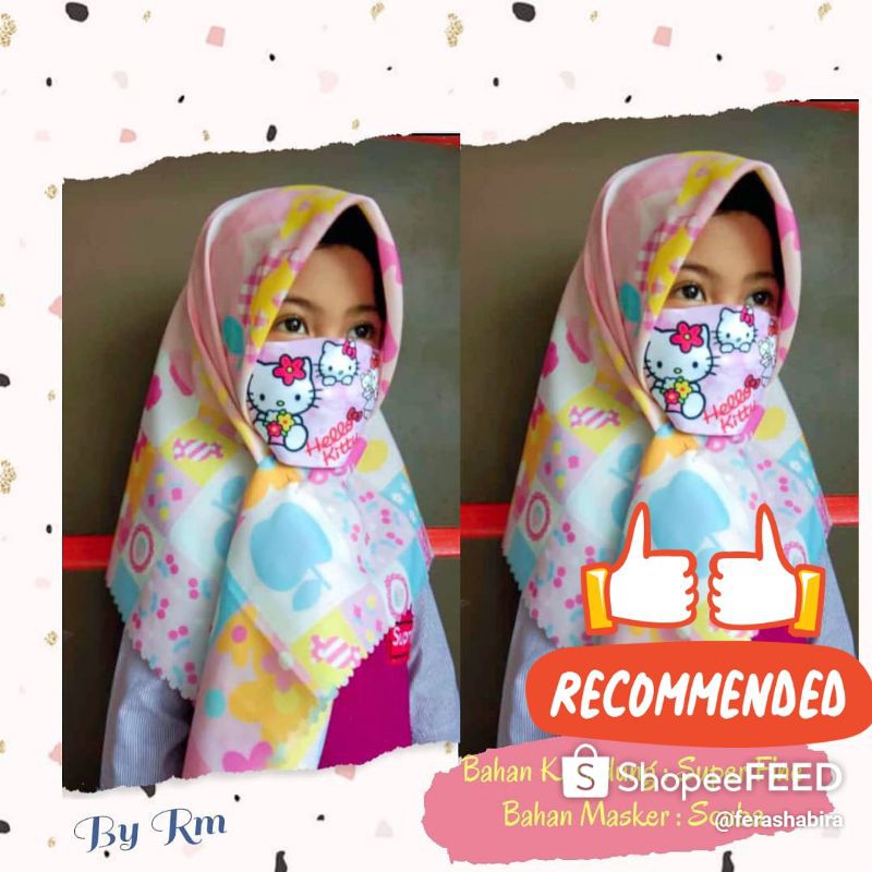 Jual Jilbab segiempat anak Hello Kitty, Kerudung anak Hello kitty ...