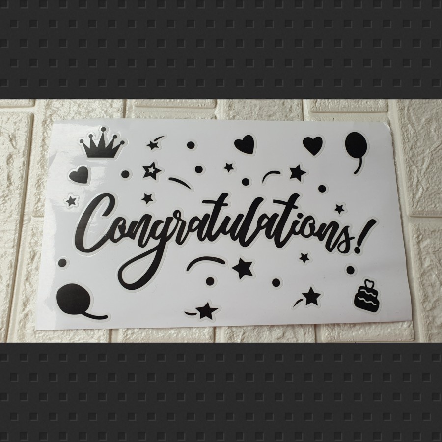 Jual Sticker Congratulations / stiker congrats / sticker balon pvc ...