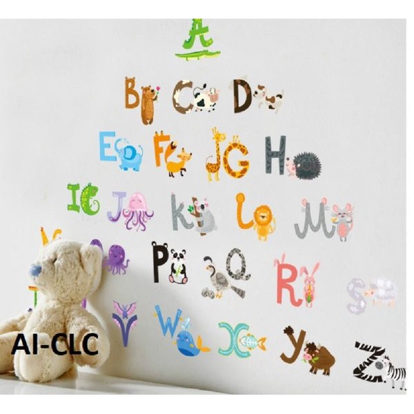 Jual Wallsticker ABC1058 Animal Alphabet II ratudinding Stiker Dekorasi ...