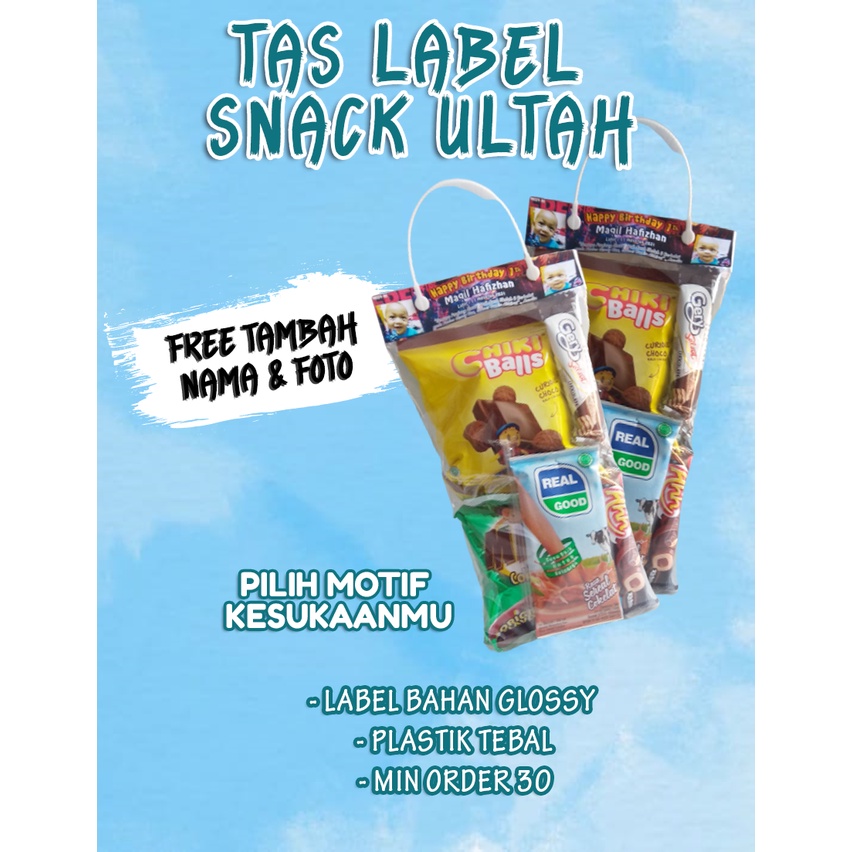 Jual PLASTIK SNACK ULTAH CUSTOM 20 x 30 cm / TAS ULTAH LABEL TEBAL ...