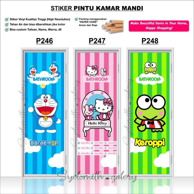 Jual STICKER PINTU TOILET - STICKER PINTU KAMAR MANDI MOTIF KARTUN ...