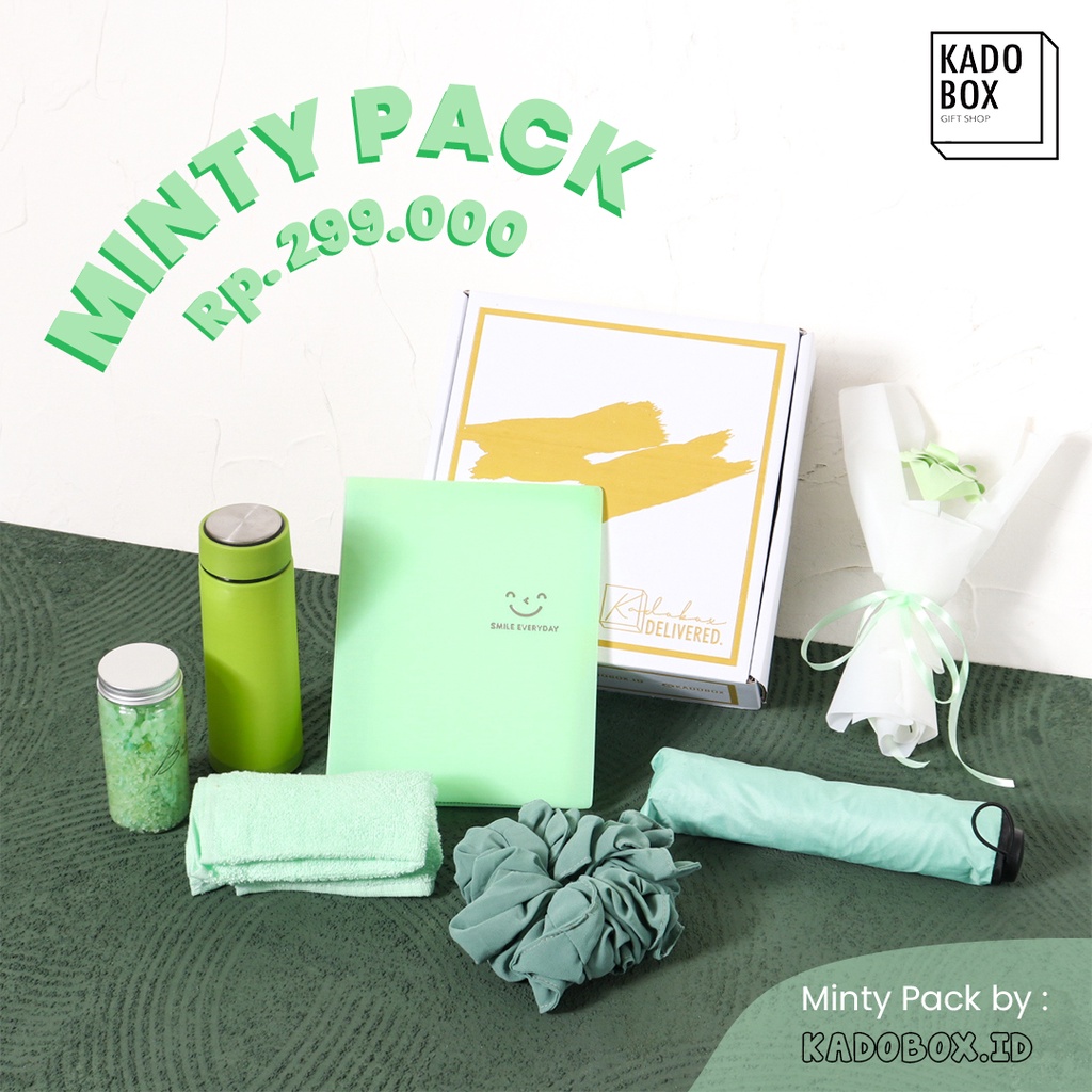Jual KADOBOX Minty Pack 7-in-1 - Warna All Mint Hampers / Paket Hadiah ...
