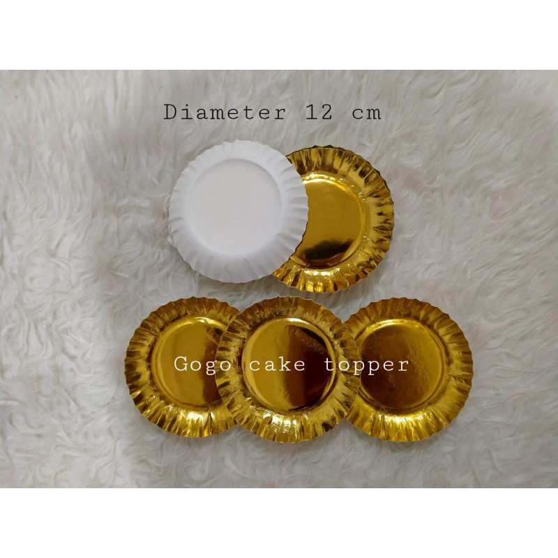 Jual Piring kue kertas gold emas / piring kue ulang tahun 12 cm | Shopee Indonesia