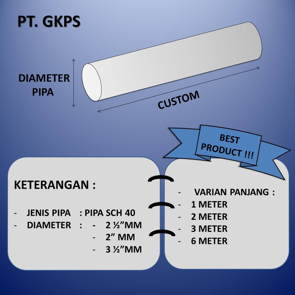 Jual Pipa Sch 40 Dia.3 1/2" mm x 3 Meter | Shopee Indonesia
