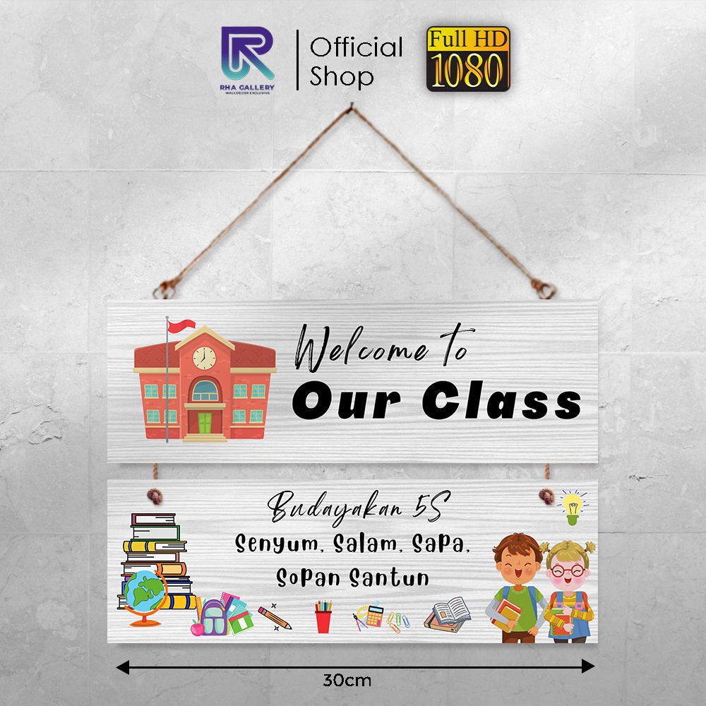 Jual 1 SET RHA Hiasan Dinding Gantung Sekolah Selamat Datang Budaya 5S Pajangan Walldecor ...