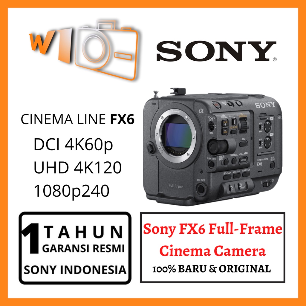 Jual Sony FX6 Full-Frame Professional Cinema Camera - Camcorder Body Only | Shopee Indonesia