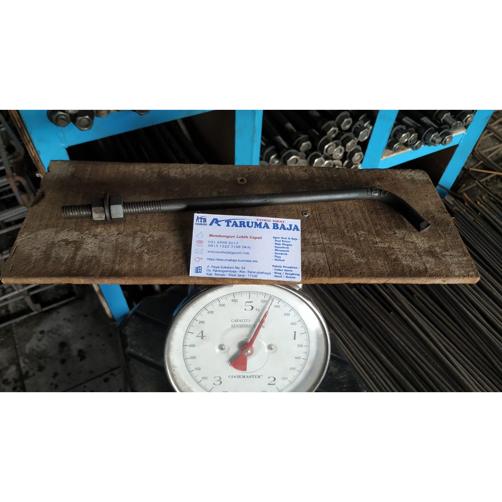 Jual Angkur Beton M12 x 300 mm - Angkur Besi 1/2" x 30 cm - Angkur L ...