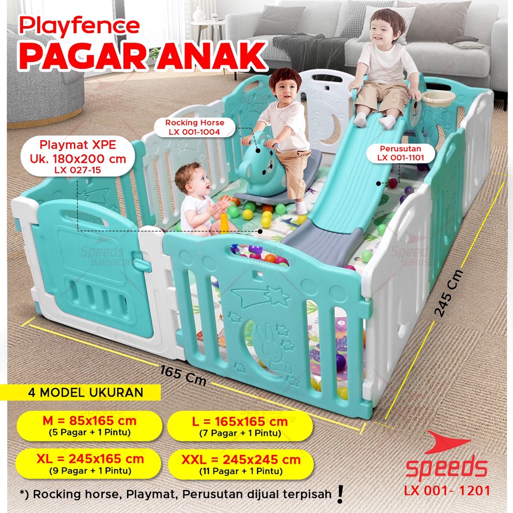 Jual SPEEDS Pagar Bayi Playpen Bayi Prosotan Kuda Kudaan Pagar Mainan ...