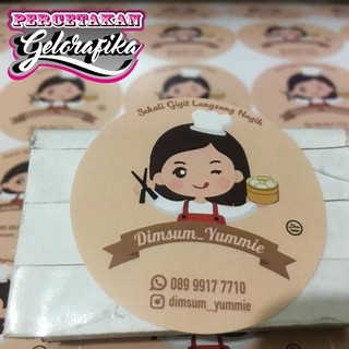 Jual STIKER LABEL MAKAN4N DIMSUM TAHAN MINYAK DAN AIR (water proof ...
