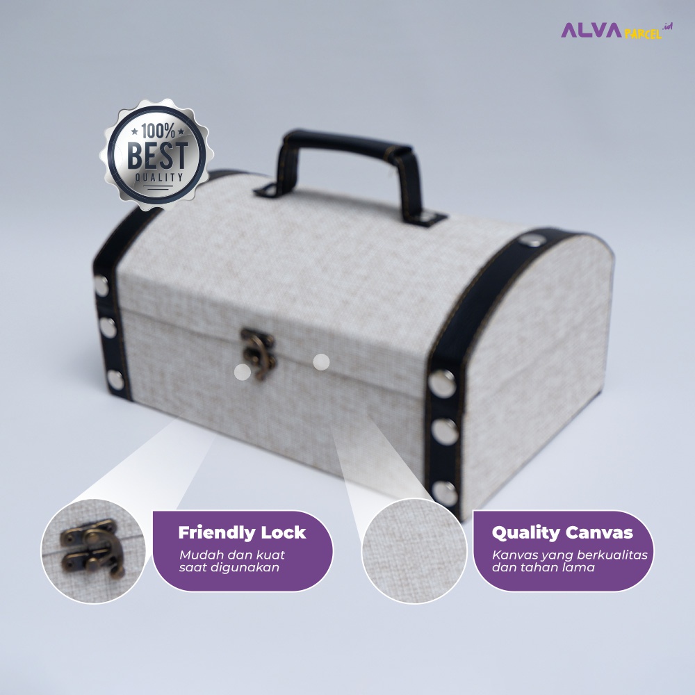 Jual Best Seller - Box Hampers tempat parcel model Peti bahan Kanvas ...