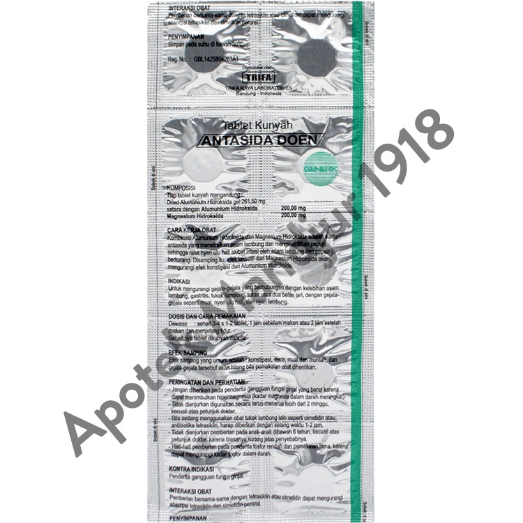 Antasida Doen 200 Mg 10 Tablet - Obat Maag Asam Lambung Nyeri Ulu Hati ...