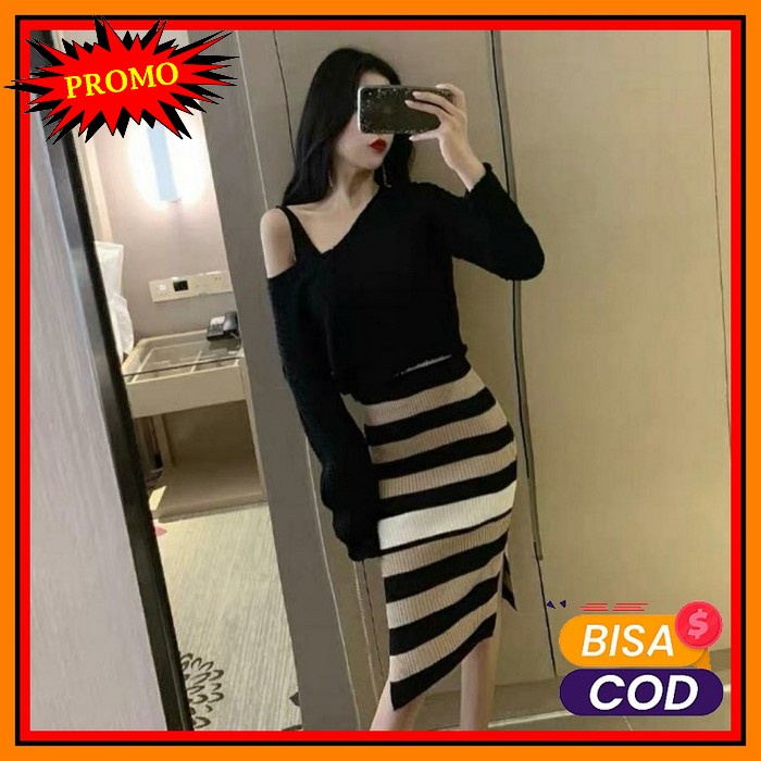 Jual Baju Setelan Wanita Kekinian Busana Setcel Muslim Terbaru Set Tun NL463 Set Yupi Rajut ...