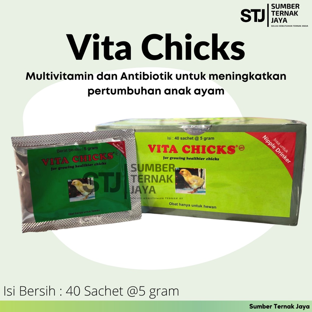Jual VITA CHICKS 1 box isi 40 sachet @5 gram Vitamin Pertumbuhan Anak ...