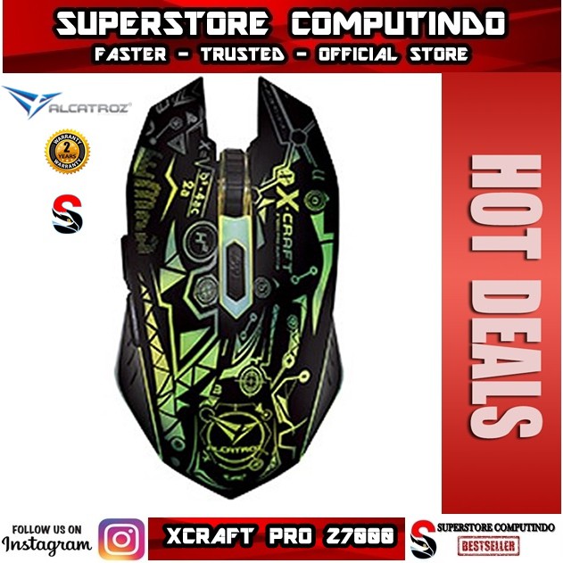 Jual Alcatroz X-craft Pro Quantum Z7000-Macro Ready-Free Mouse Pad-Best ...