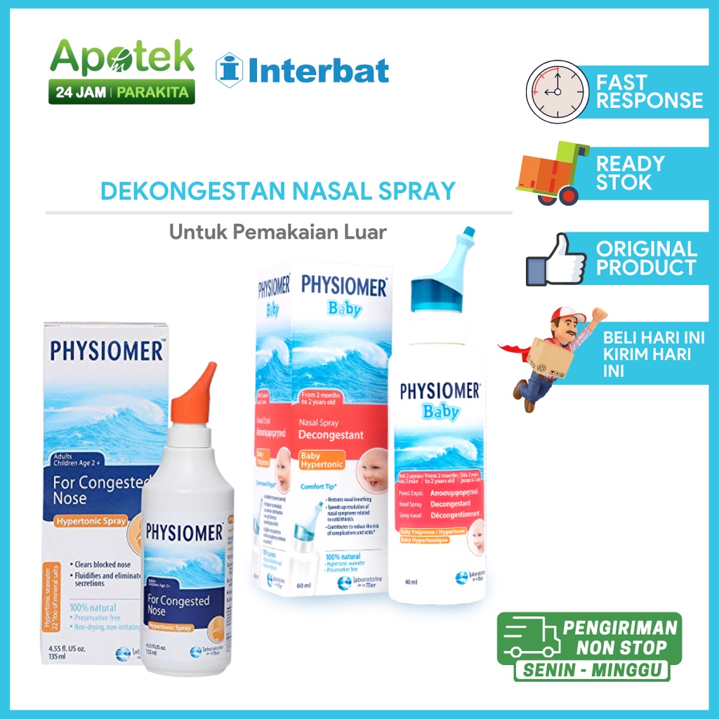Jual Physiomer Dekongestan Normal Jet Dewasa/ Hyertoni Baby/ Nasal ...