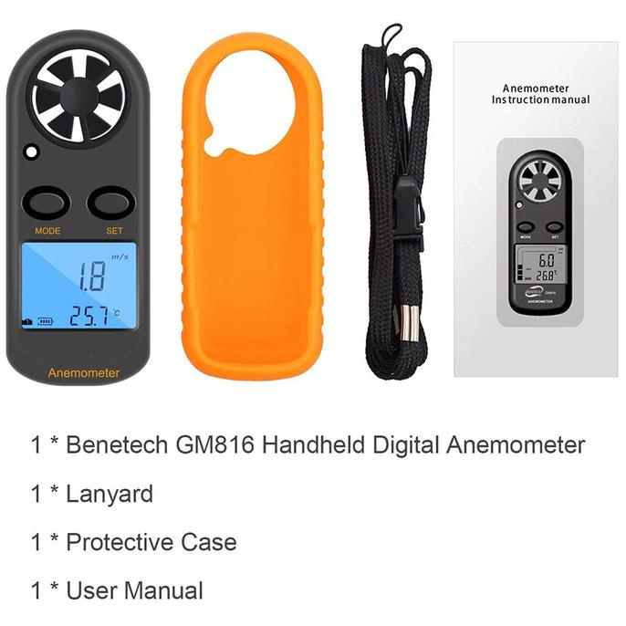 Jual Jual Digital Anemometer Pengukur Kecepatan Angin Thermometer Anemo ...
