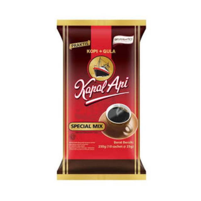 Jual KAPAL API KOPI + GULA 250gr 10x25g | Shopee Indonesia
