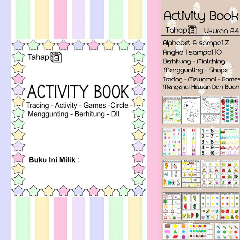 Jual ACTIVITY BOOK / BUSY BOOK / WORK SHEET TRACING - MENGGUNTING ...