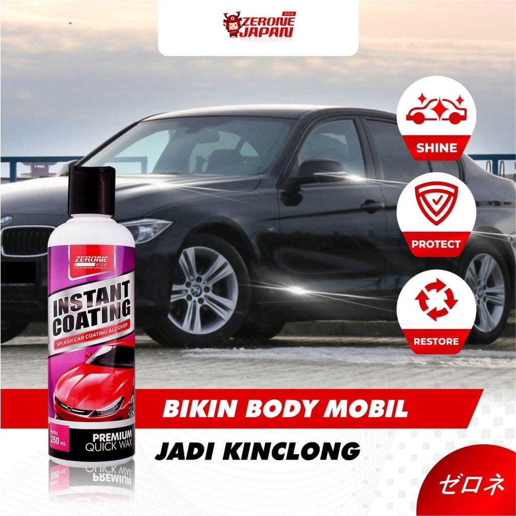 Jual Instant Coating Zerone Pengkilap Body Mobil & Kaca Efek Daun Talas ...