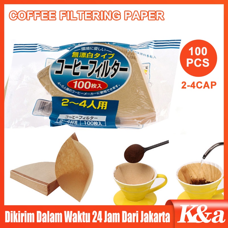 Jual Set 100 Pcs Drip Coklat Alat Kopi Impor Kertas Filter Flat Bottom ...